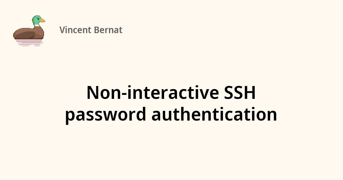 Non-interactive SSH password authentication